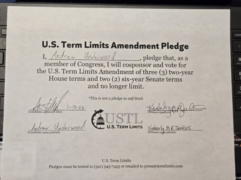 Andrew Underwood Signs Pledge From U.S. Term Limits Organization ...